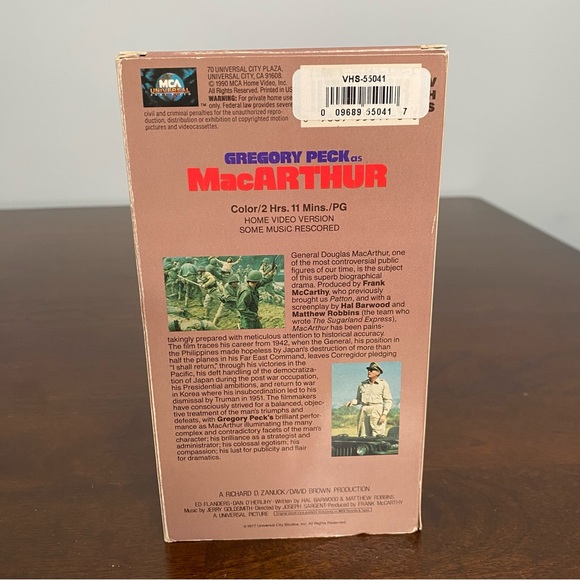 Media | Vtg Gregory Peck As Macarthur Vhs 1977 Classic Very Good | Poshmark